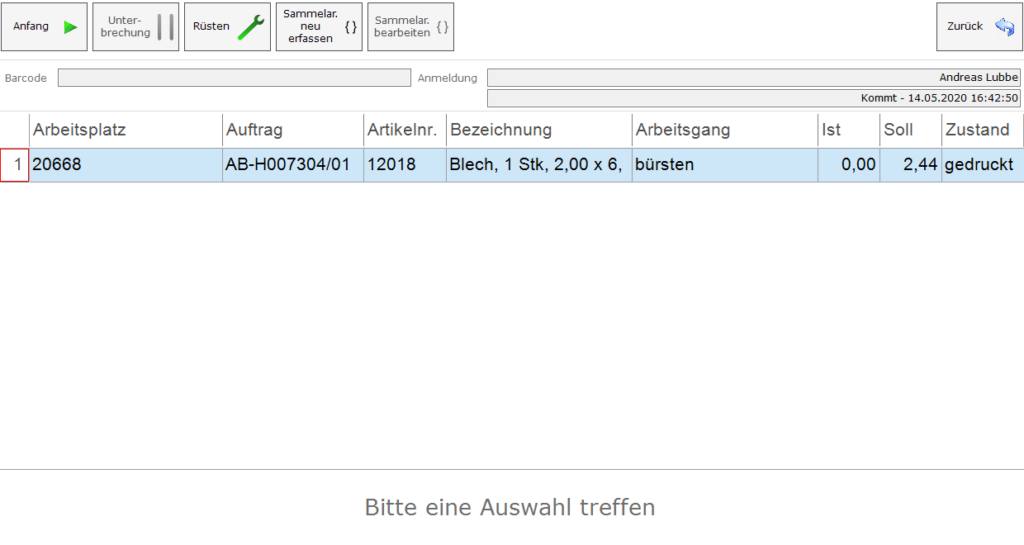 Betriebsdatenerfassung - aERP
